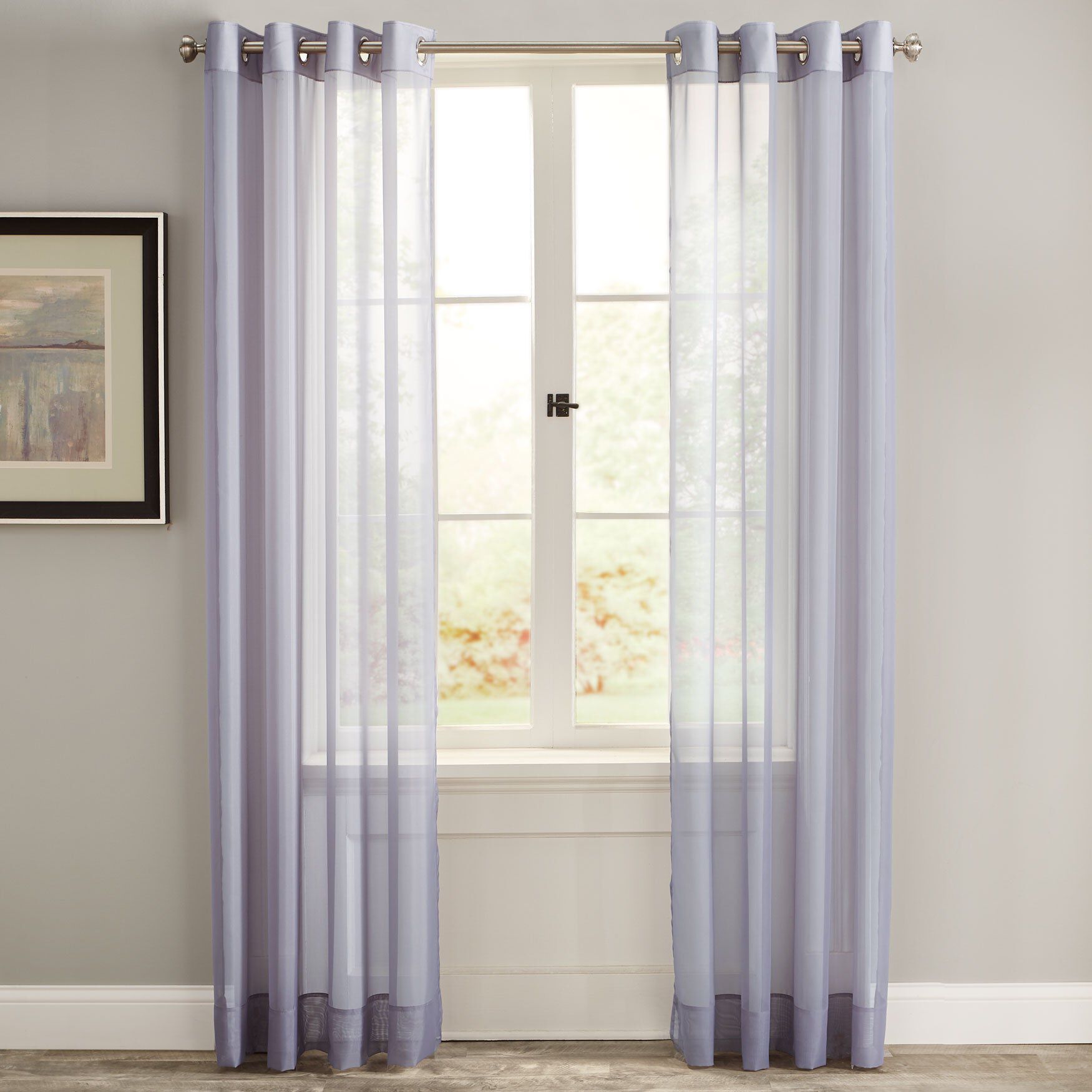 Work BH Studio Sheer Voile Grommet Panel, Slate | Jessica London