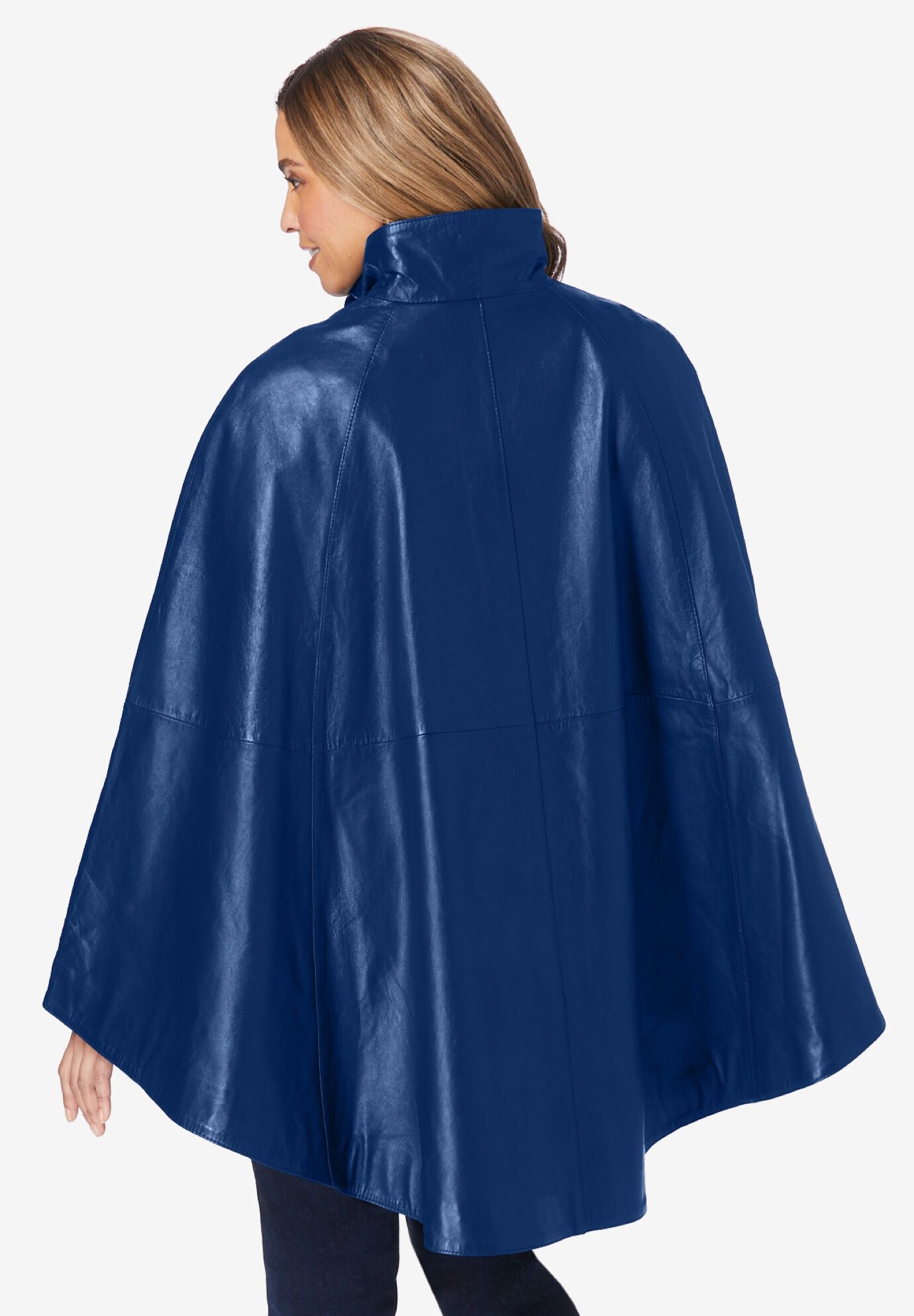 Ladies' Leather Poncho, Chocolate | Jessica London