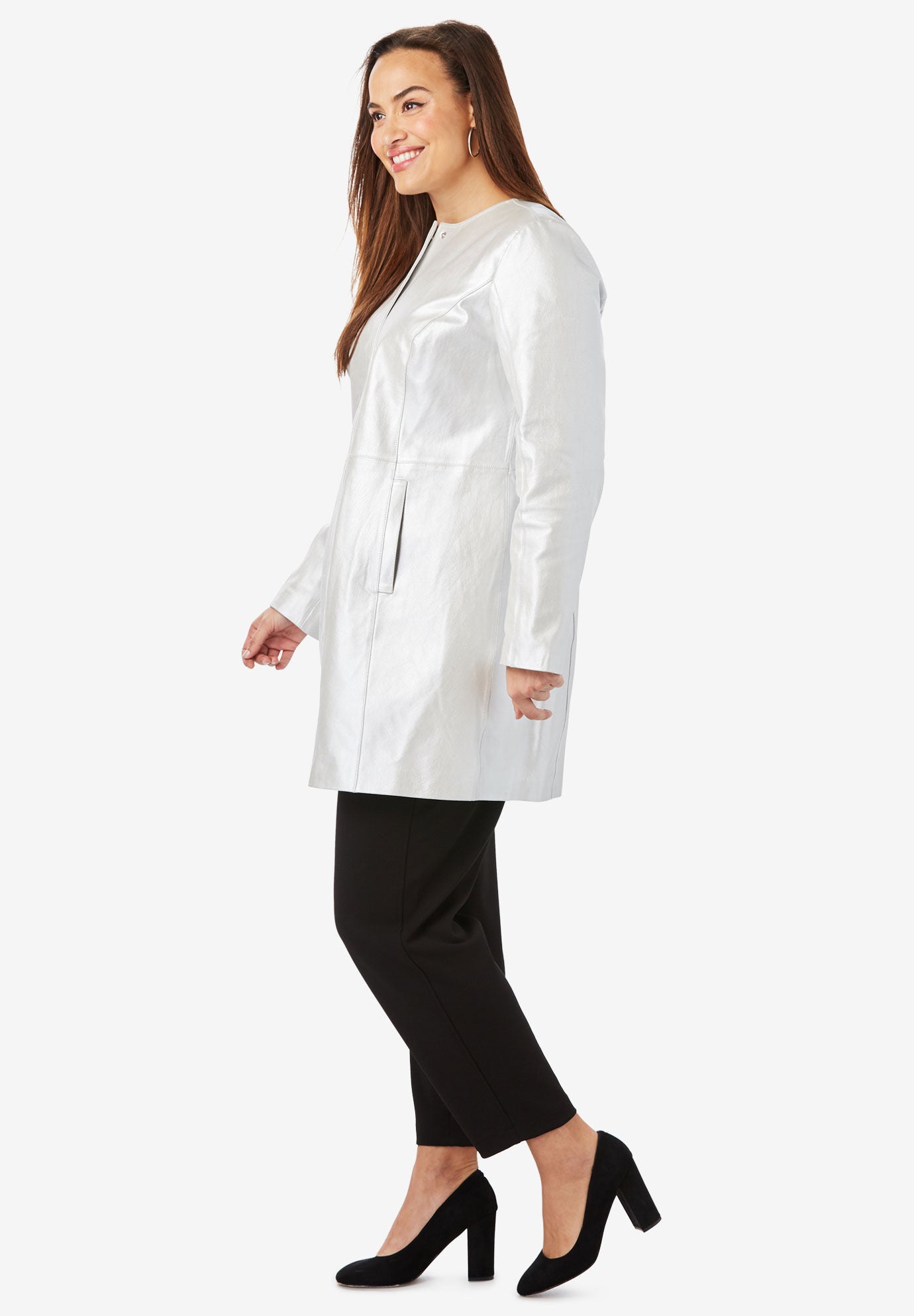 Three-Quarter Leather Jacket | Jessica London