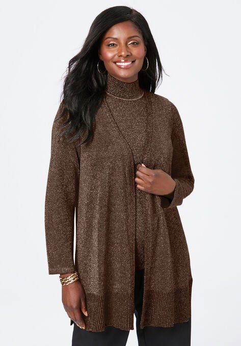 Shimmer Cardigan Sweater | Jessica London