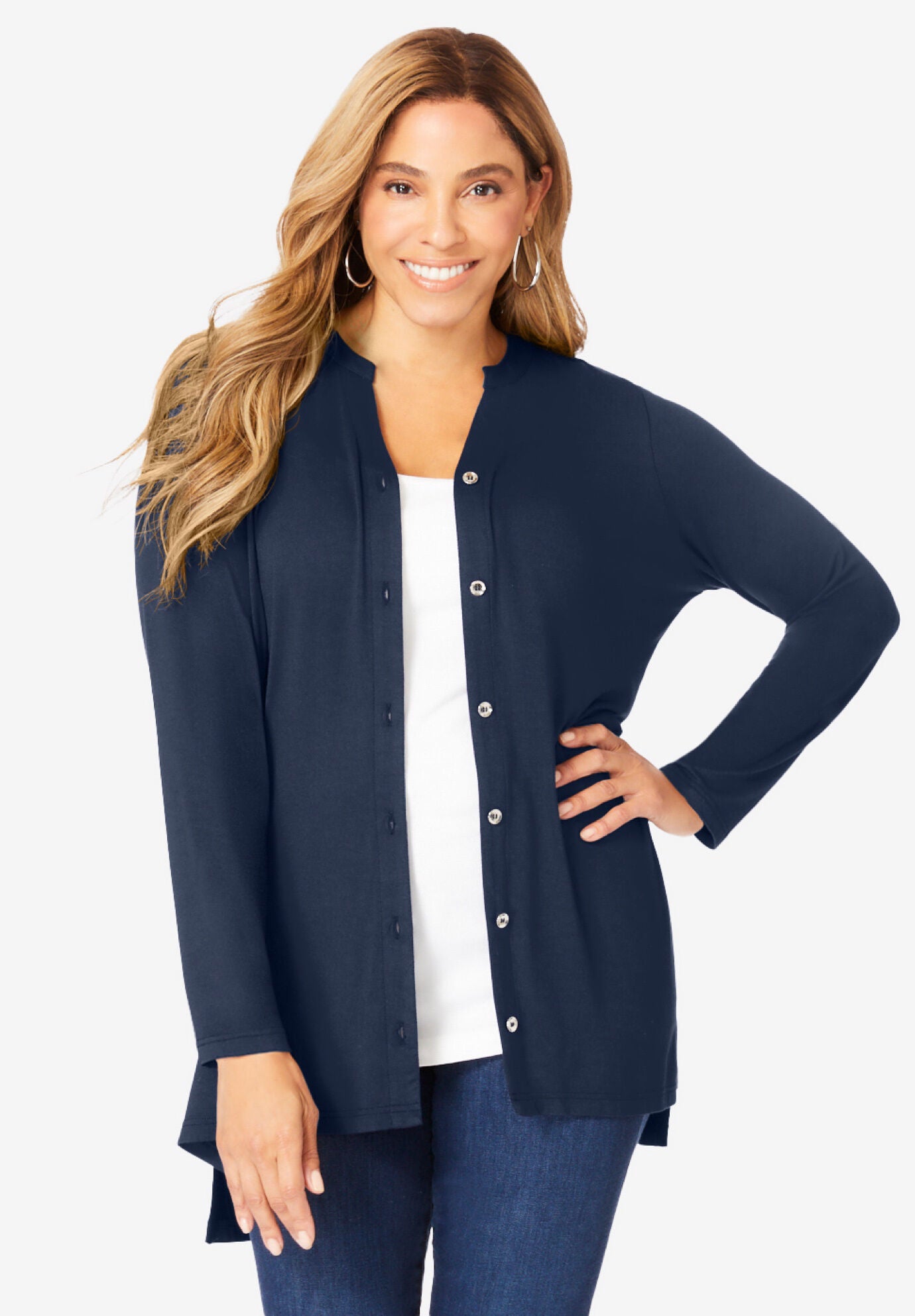 Ladies' A-Line Button Down Tunic, 4469418 | Jessica London