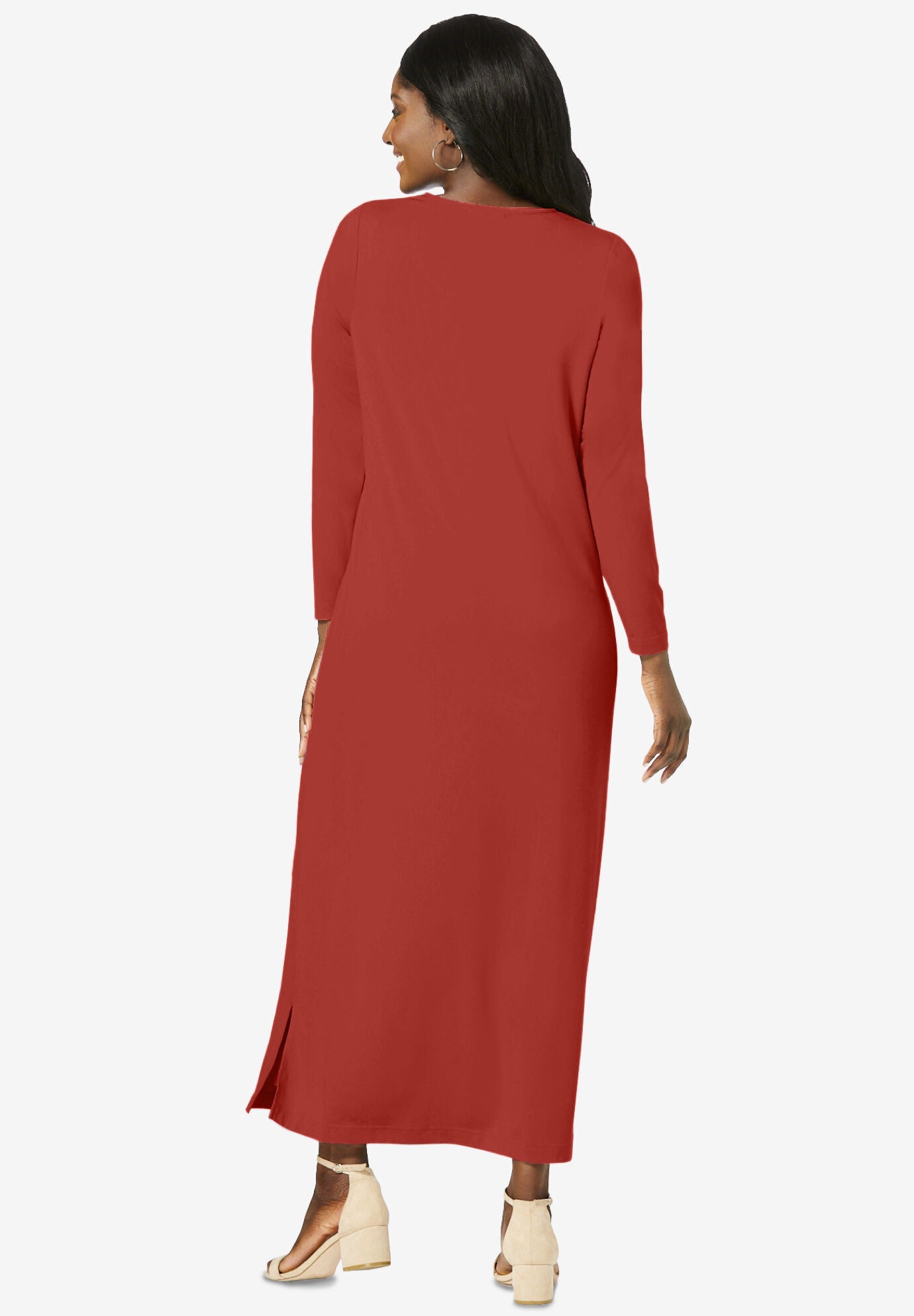 Ladies' 2-Piece Stretch Knit Duster Set, Emerald Green | Jessica London