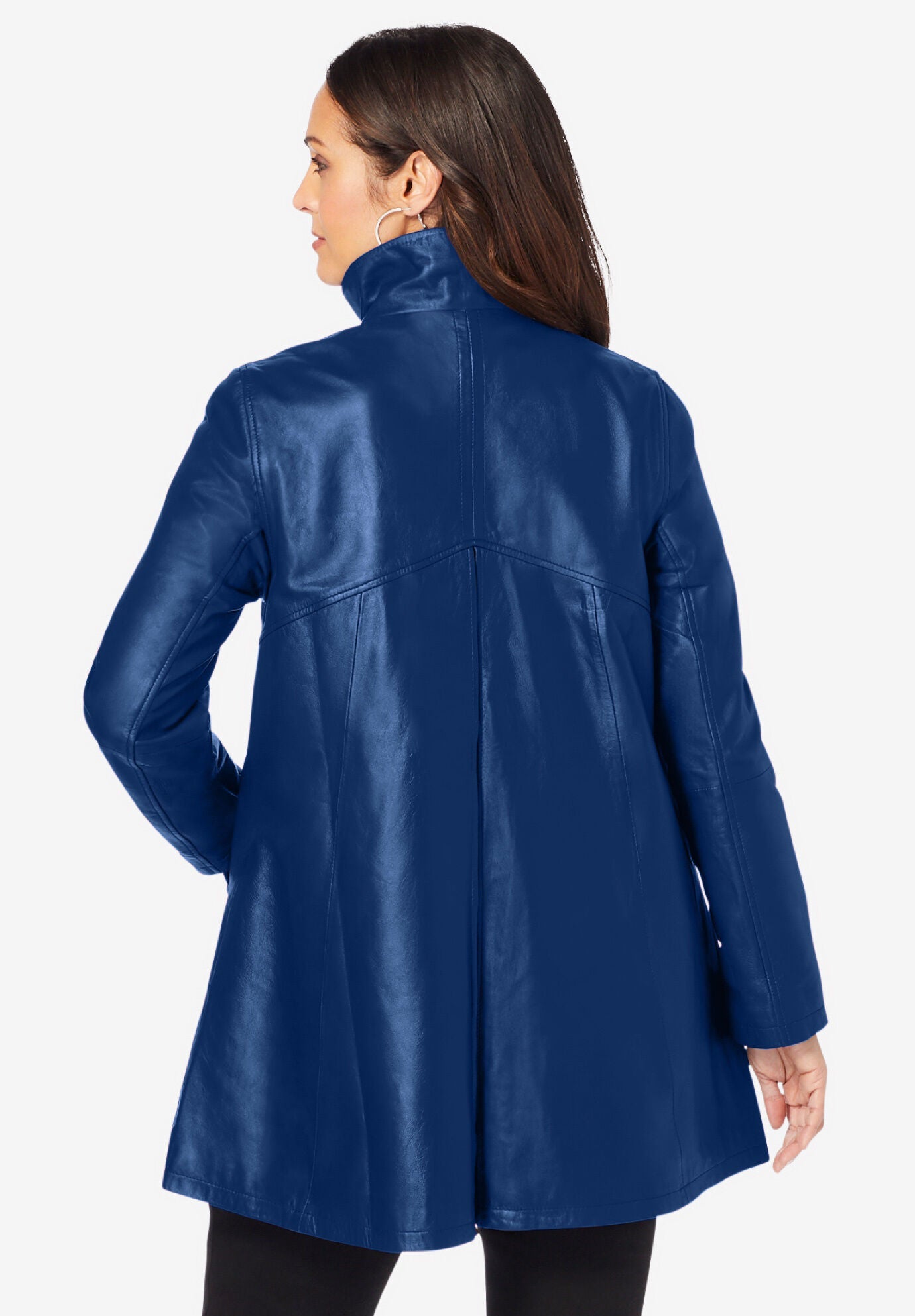 A-Line Zip Front Leather Jacket | Jessica London