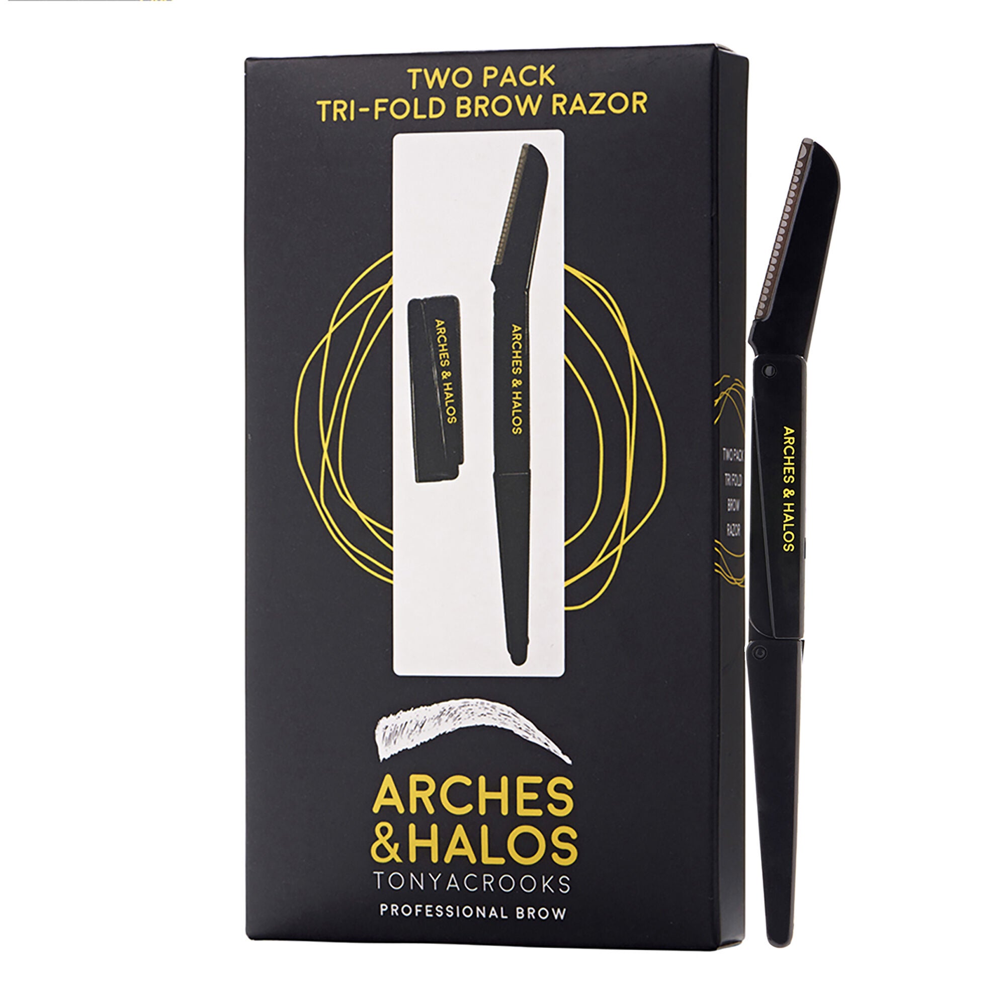 Two Pack Tri- Fold Eyebrow Razor by Arches and Halos for Unisex - 1 Pc ...