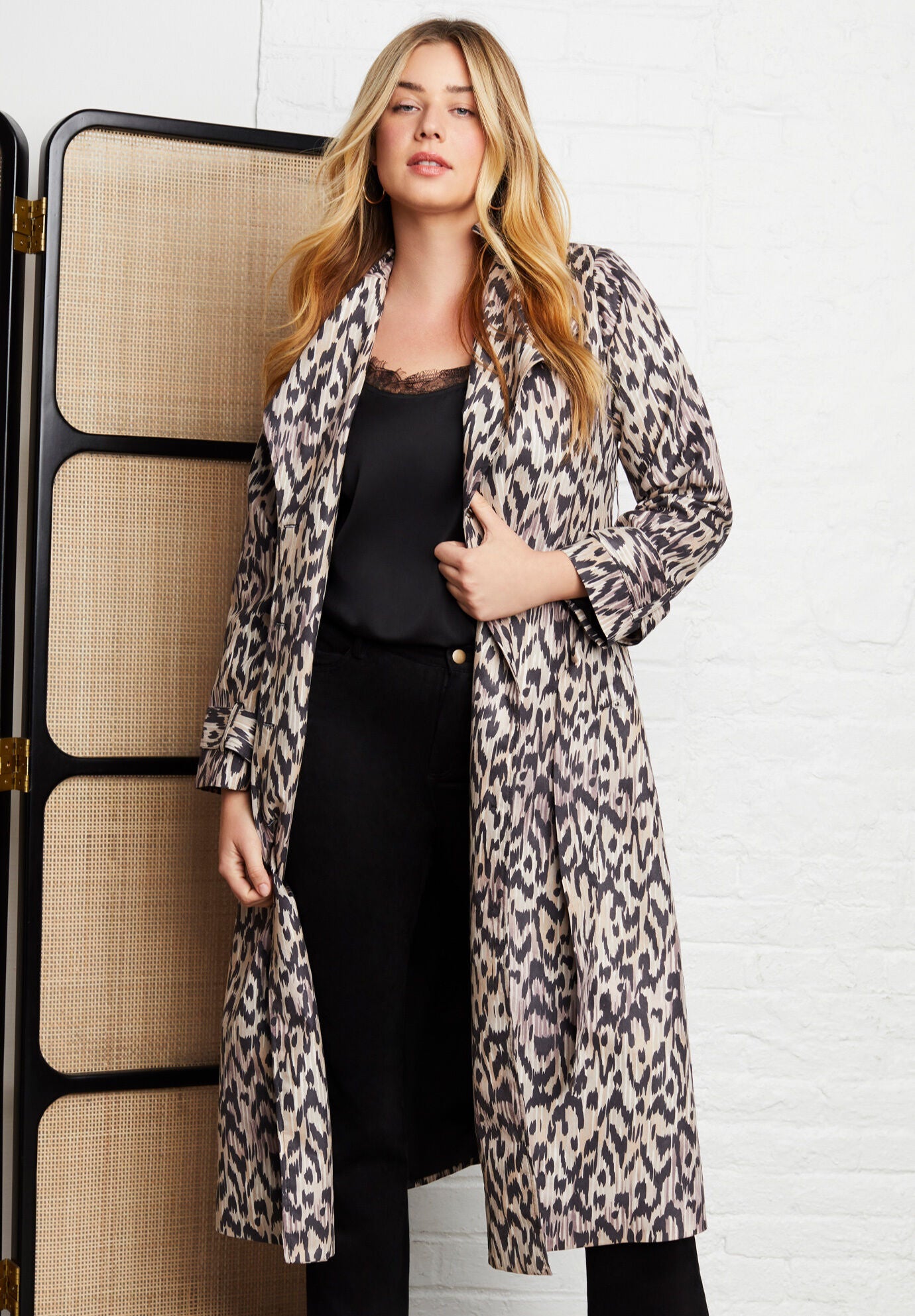 Faux-Suede Trench Coat | Jessica London