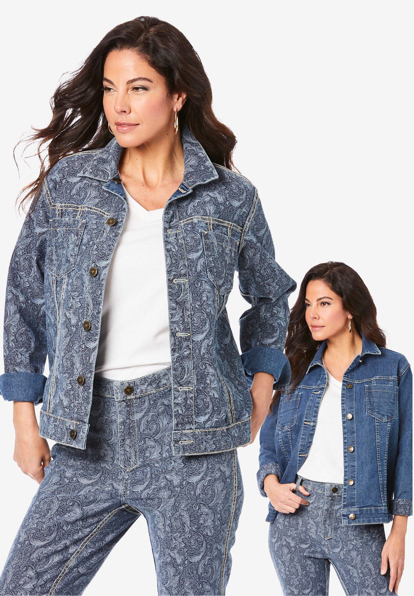 Reversible Stretch Denim Jacket | Jessica London