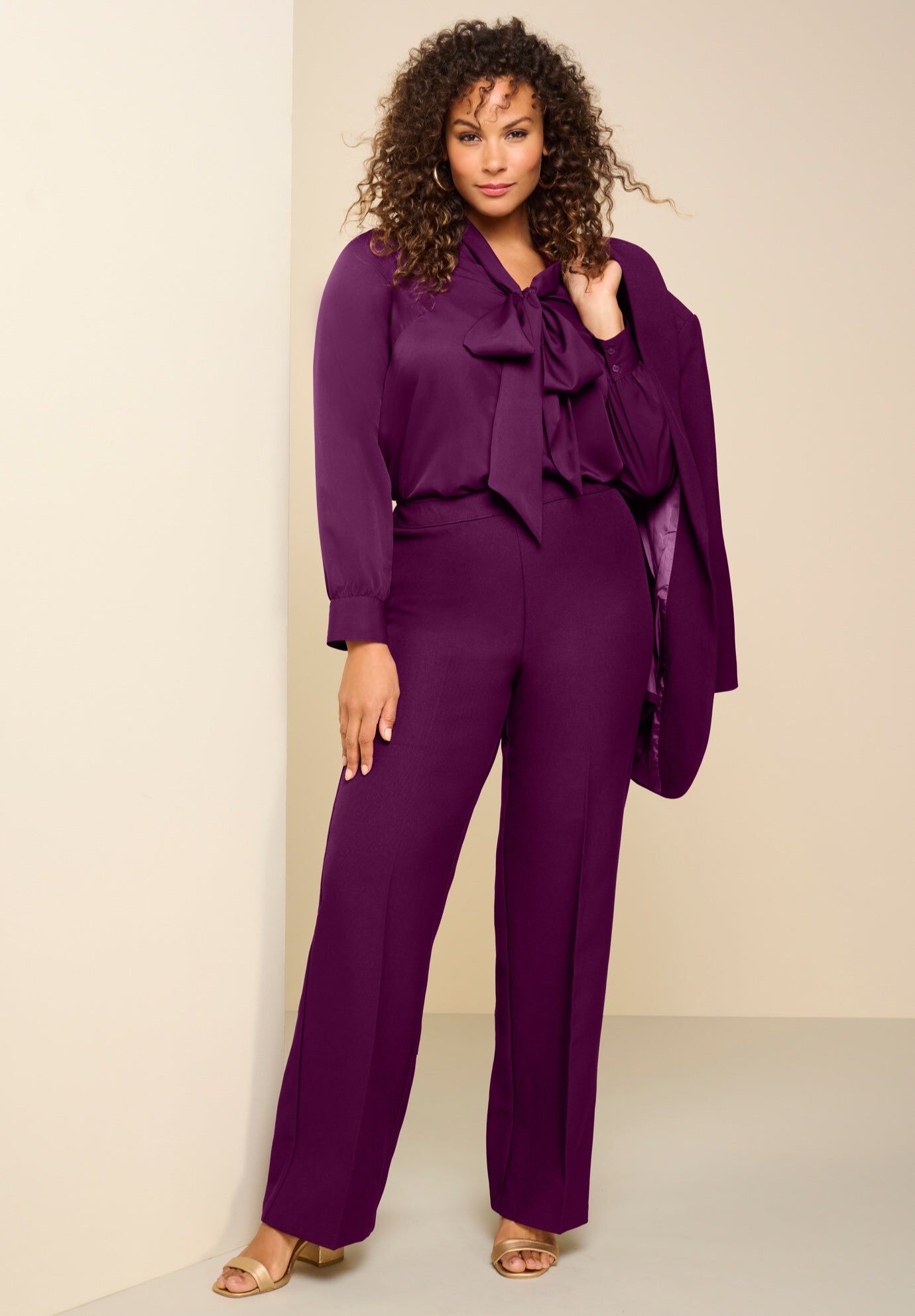 Plus Size Wide Leg Bend Over® Pant | Jessica London