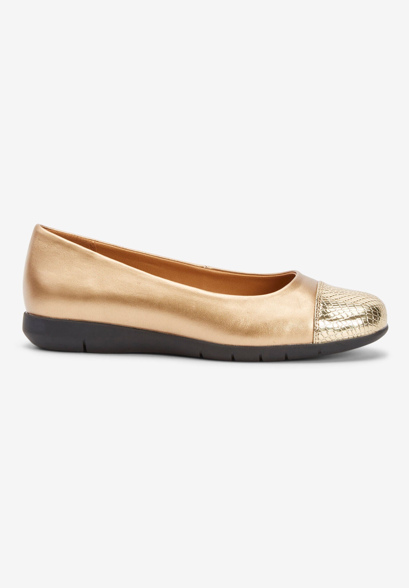 Ladies' The Fay Slip On Flat, Gold | Jessica London