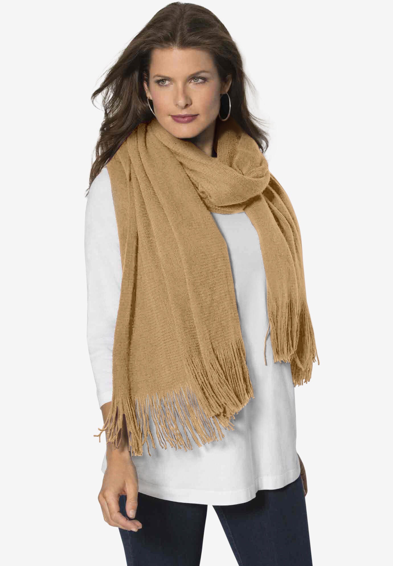 Ladies' Pashmina Shawl, Soft Camel | Jessica London