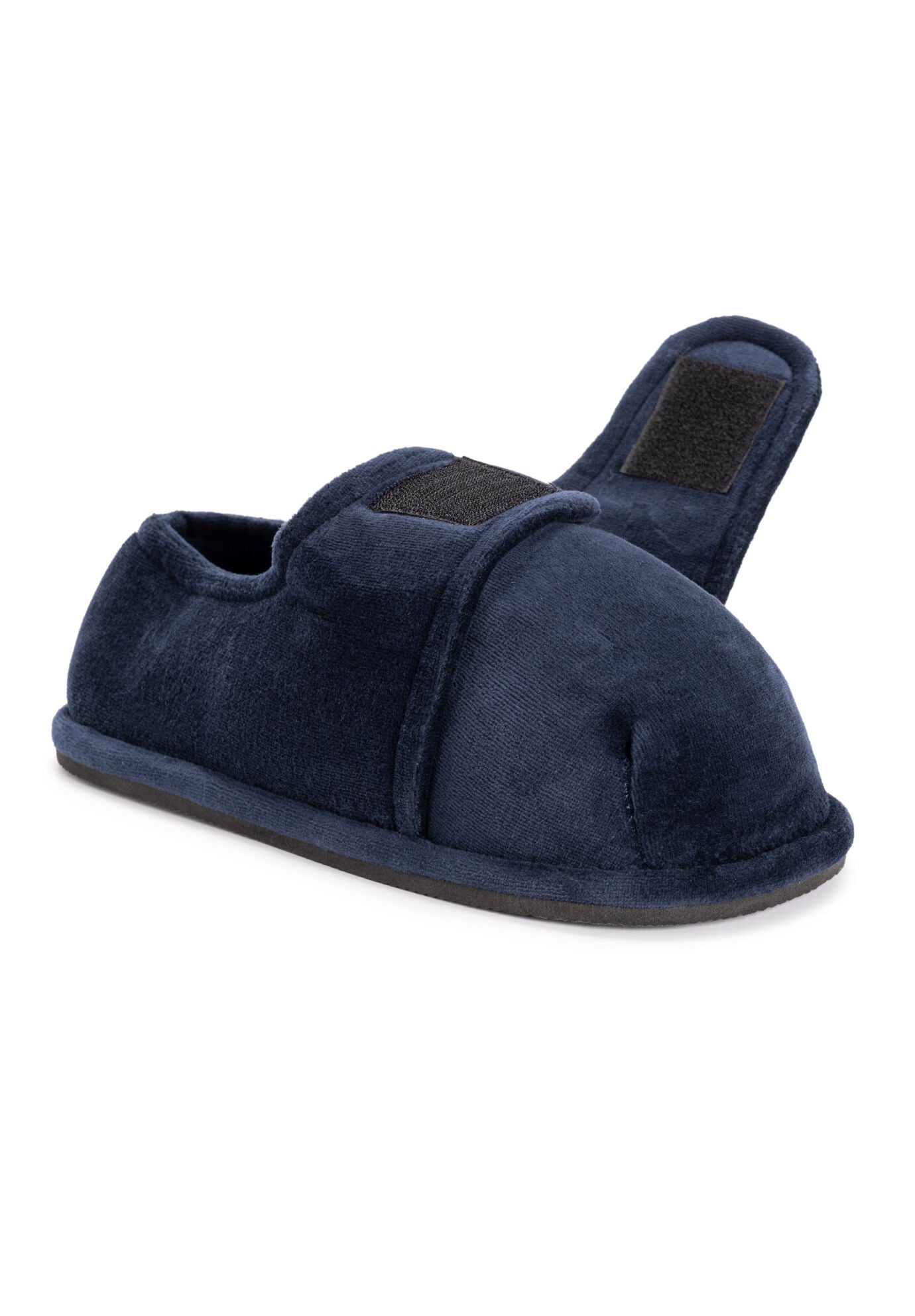 Work Adjustable Velour Slippers, 4454940 | Jessica London