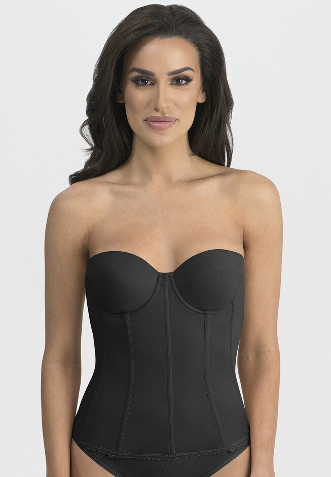 Special Occasion Brianna Low Back Strapless Longline Bra Intimate Apparel Black Jessica London