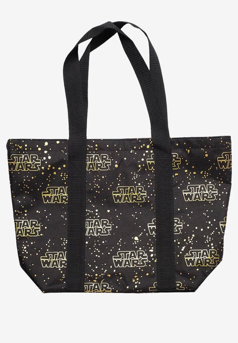 Star Wars Zippered Travel Tote Bag All-over Metallic Logo Shoulder ...