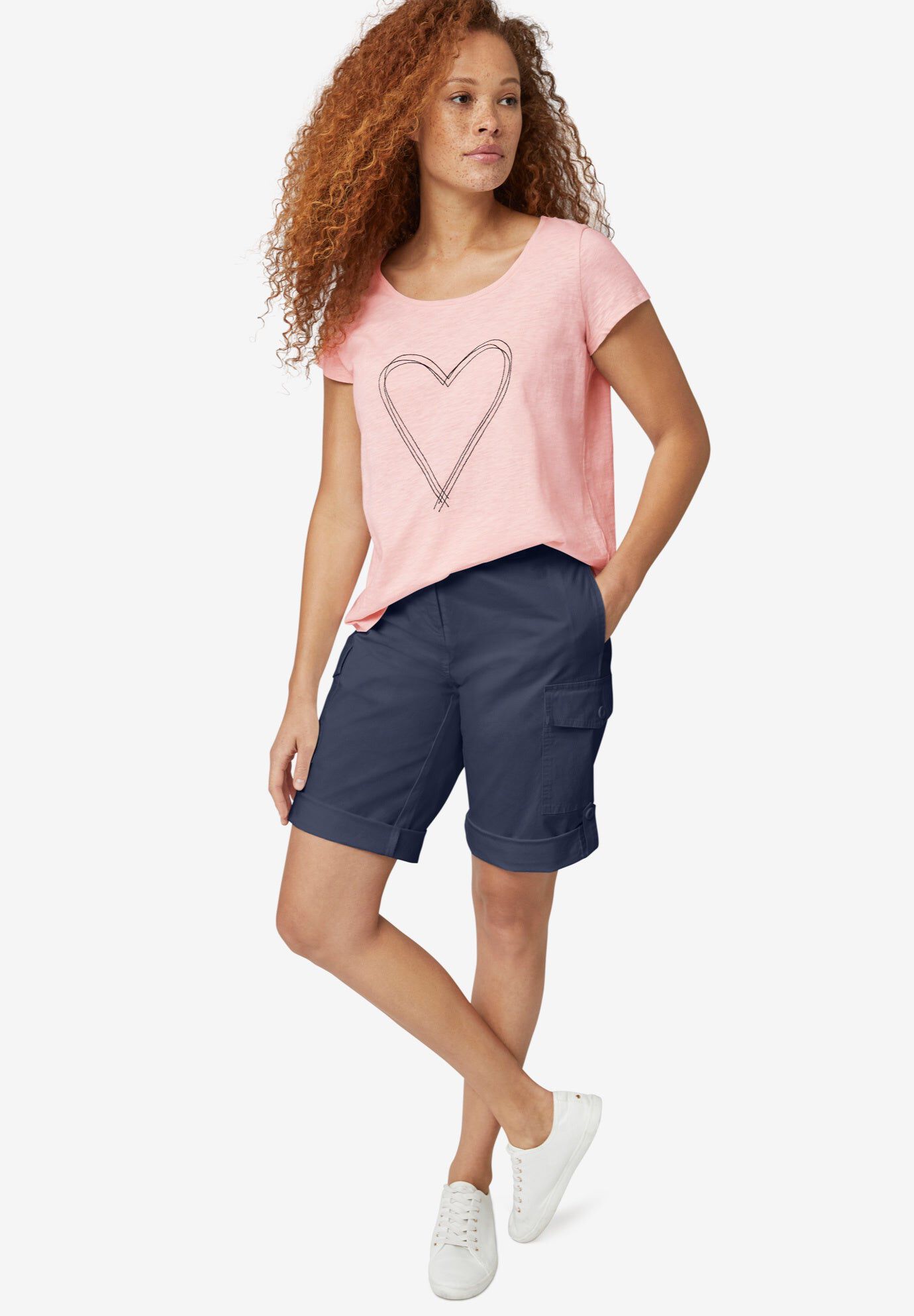 Ladies' Convertible Cargo Shorts, Navy | Jessica London