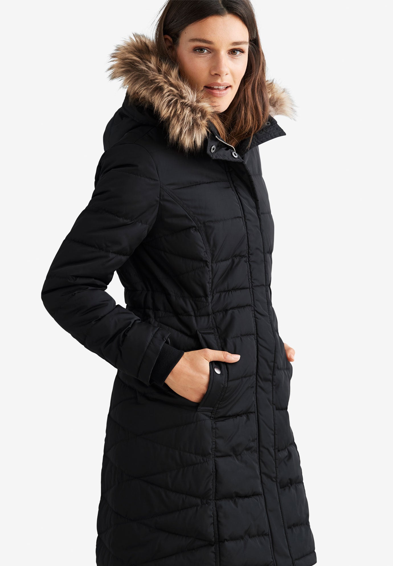 Faux Fur Trim Puffer | Jessica London