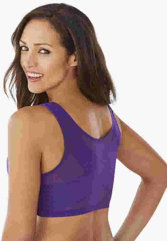Ladies' Front Close Wireless Posture Bra, Rich Violet | Jessica London