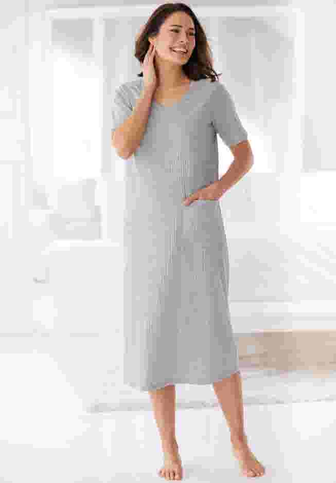 Ladies' Ribbed Sleepshirt, Dark Turq | Jessica London