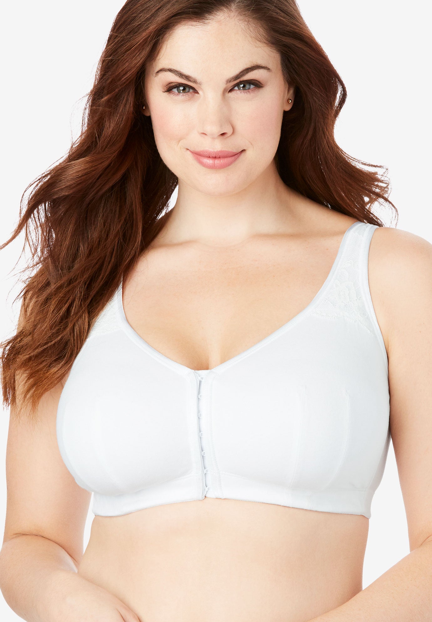 Cotton Comfort Wireless Front Hook Bra By Comfort Choice® Plus Size