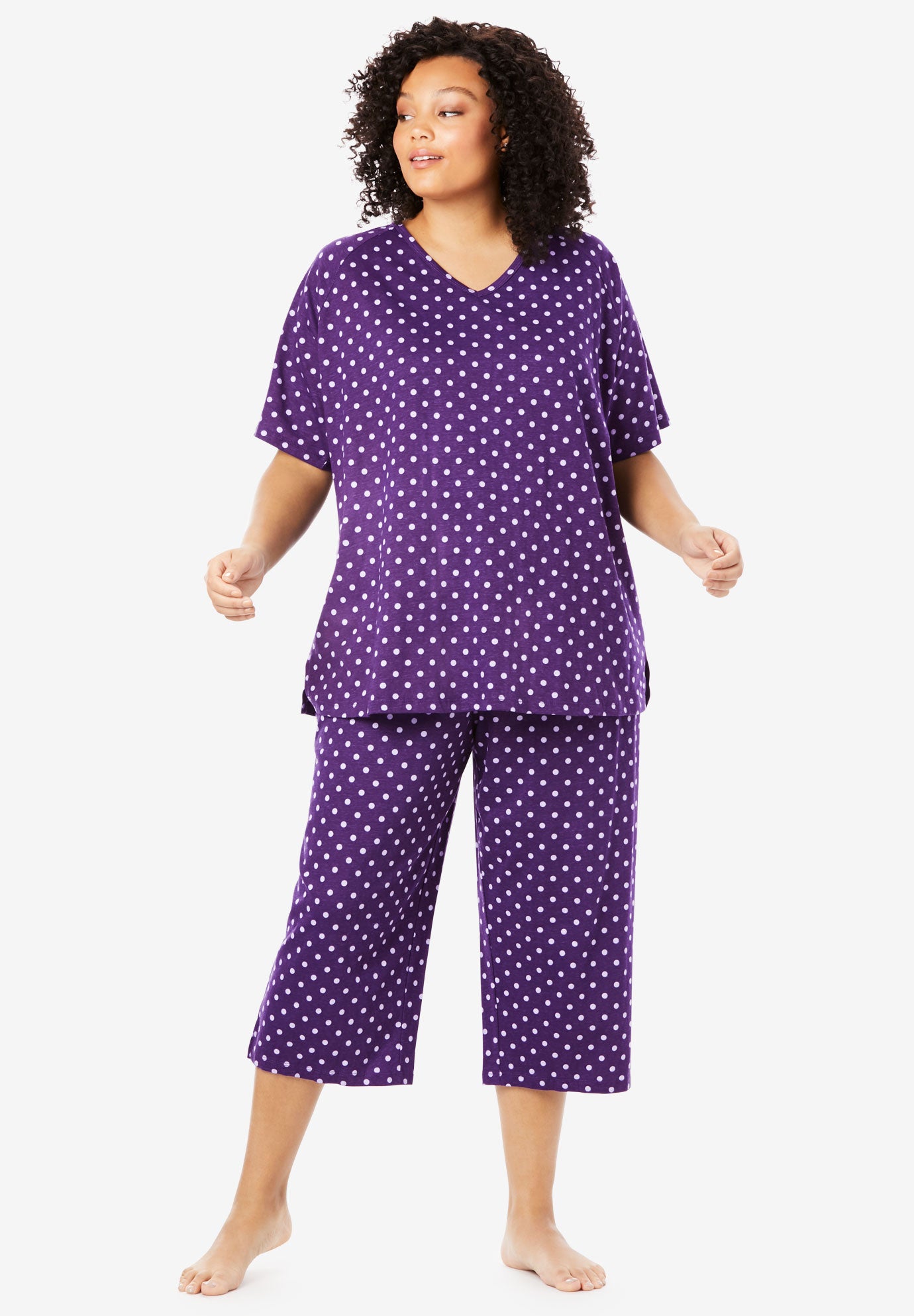 Knit Capri Pj Set By Dreams And Co® Plus Size Sleep Jessica London