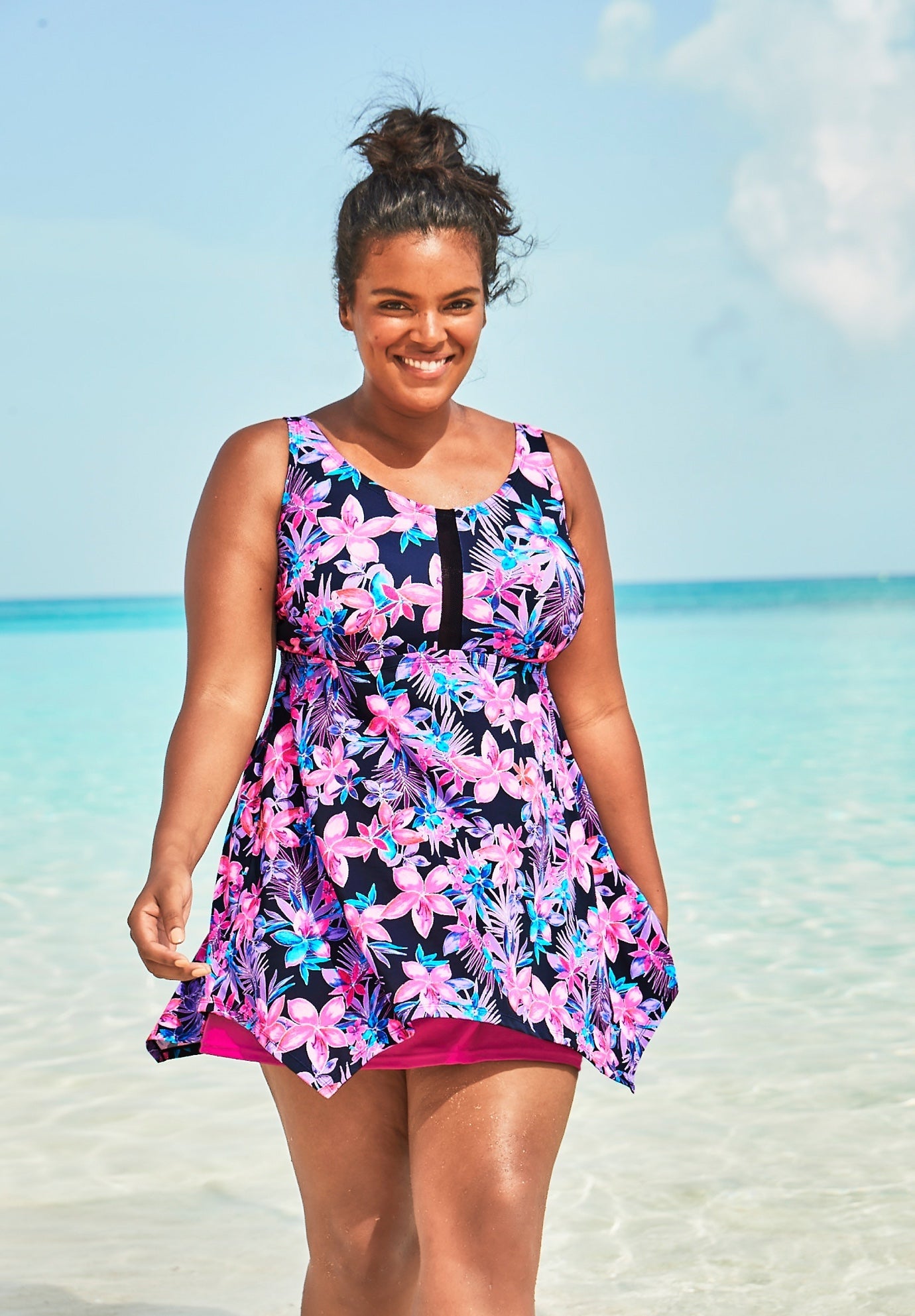 Handkerchief Hem Tankini Top By Swim 365 Jessica London